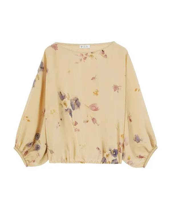 Loro Piana Printed Floral Silk Blouse - No