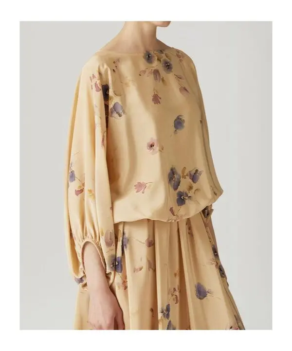 Loro Piana Printed Floral Silk Blouse - No