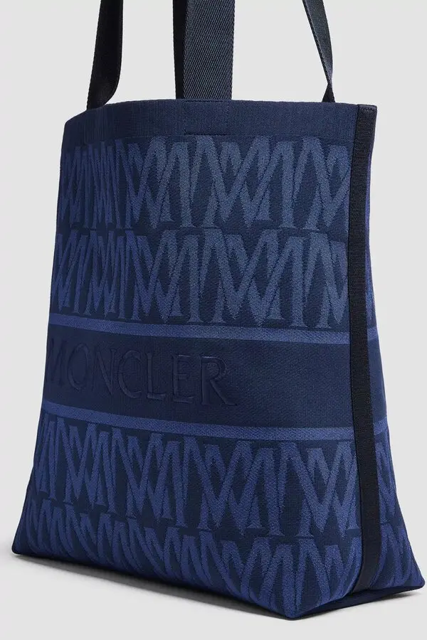 Moncler Logo Knit Tote Bag - Black