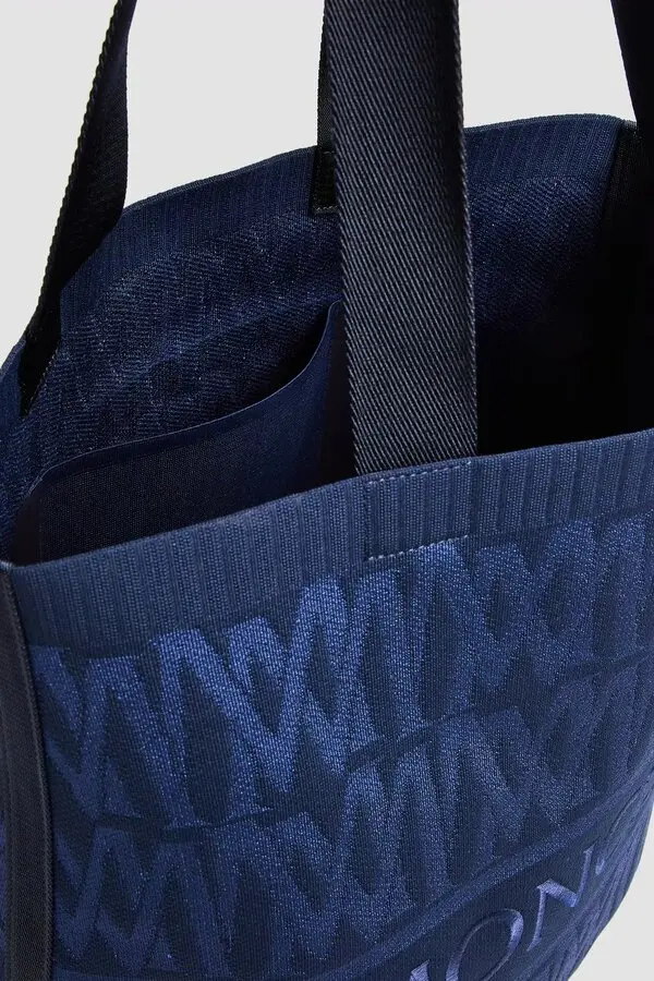 Moncler Logo Knit Tote Bag - Black