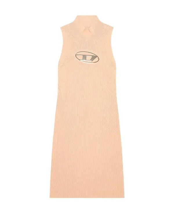DIESEL® Sleeveless Logo Plaque Dress - Nude