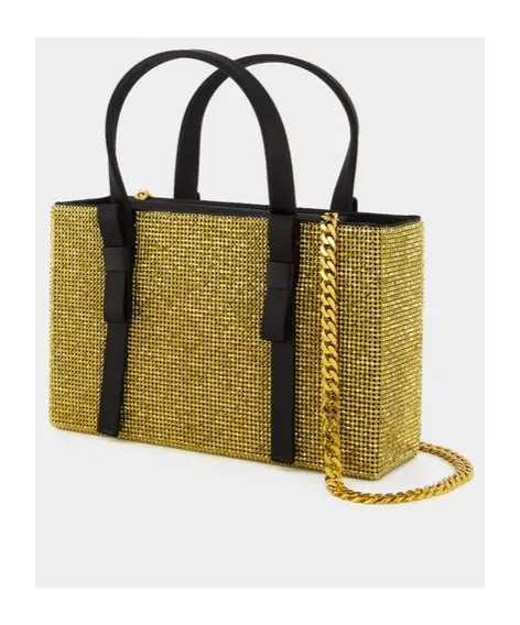 Kara Mesh Chain Tote Bag - Brown