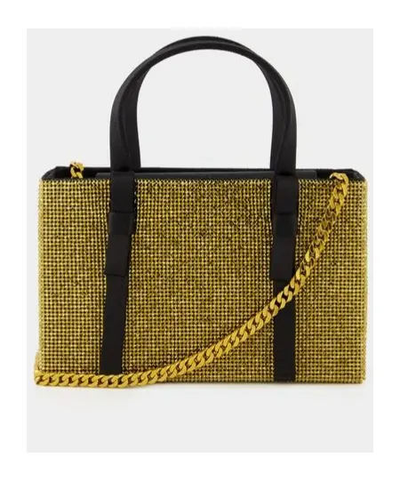 Kara Mesh Chain Tote Bag - Brown