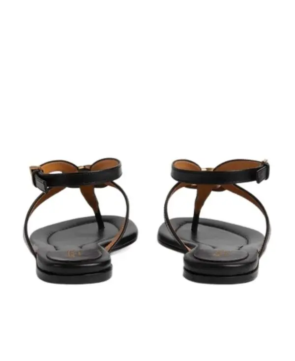 Gucci Double G Leather Thong Sandals