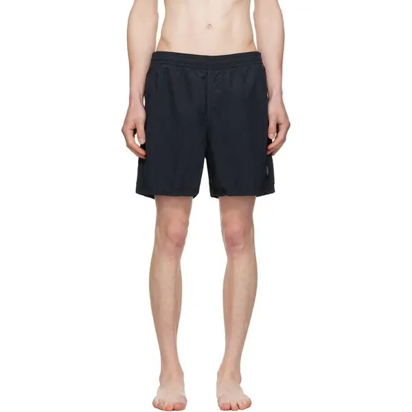 Stone Island Logo Patch Swim Shorts - Blue