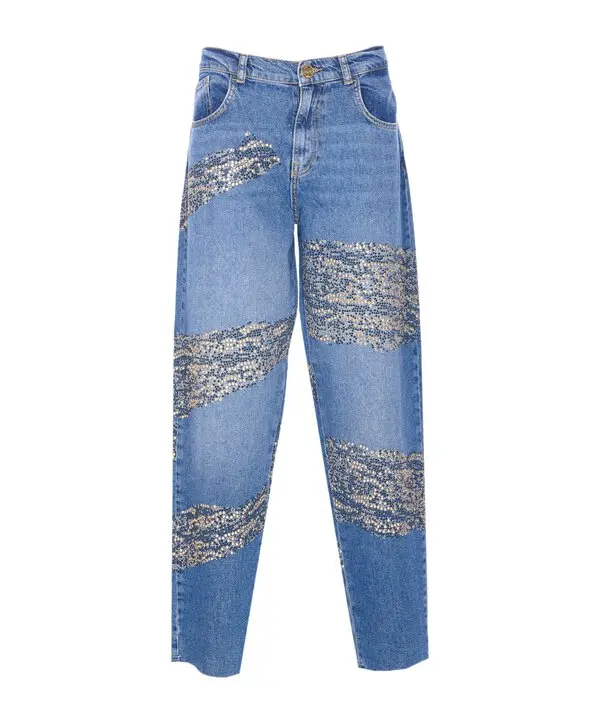 Liu Jo Embellished Balloon Jeans - Blue
