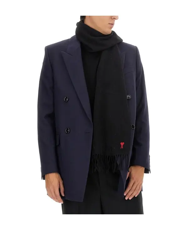 Ami V-neck Double-breasted Tailored Blazer - Black