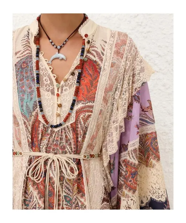 Zimmermann Rhiannon Billow Mini Dress With Gemstone Buttons - Spliced