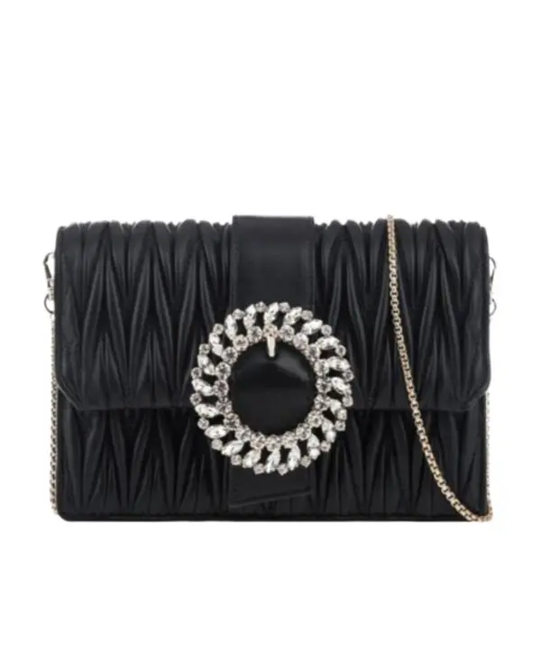 Miu Miu Matelassé Chain Shoulder Bag With Embellished Clasp