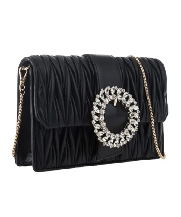 Miu Miu Matelassé Chain Shoulder Bag With Embellished Clasp