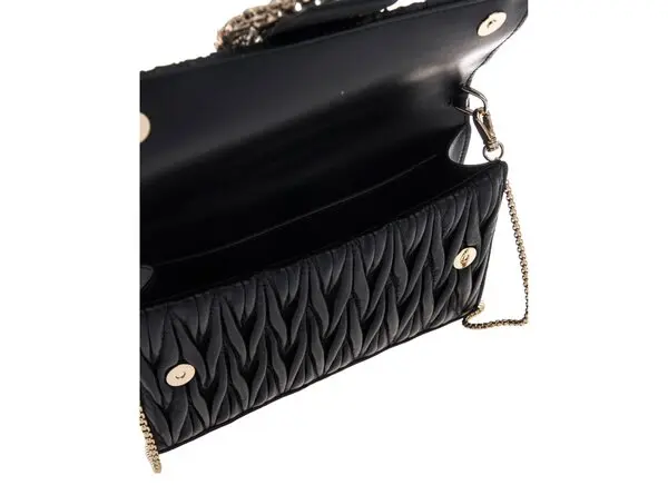 Miu Miu Matelassé Chain Shoulder Bag With Embellished Clasp