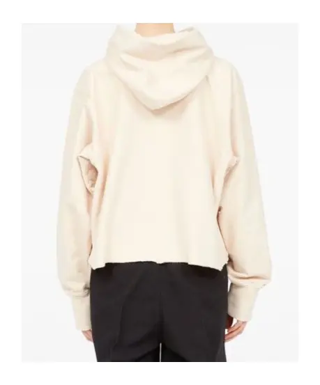 MAISON MARGIELA Logo Detailed Raw-cut Hem Hoodie