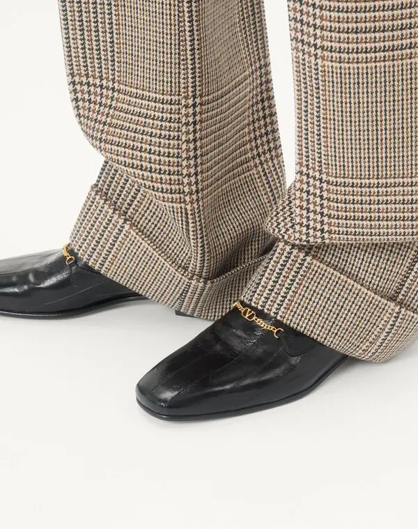 Valentino Garavani Patent Leather Vlogo Chain Loafers