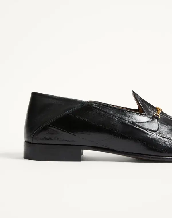 Valentino Garavani Patent Leather Vlogo Chain Loafers