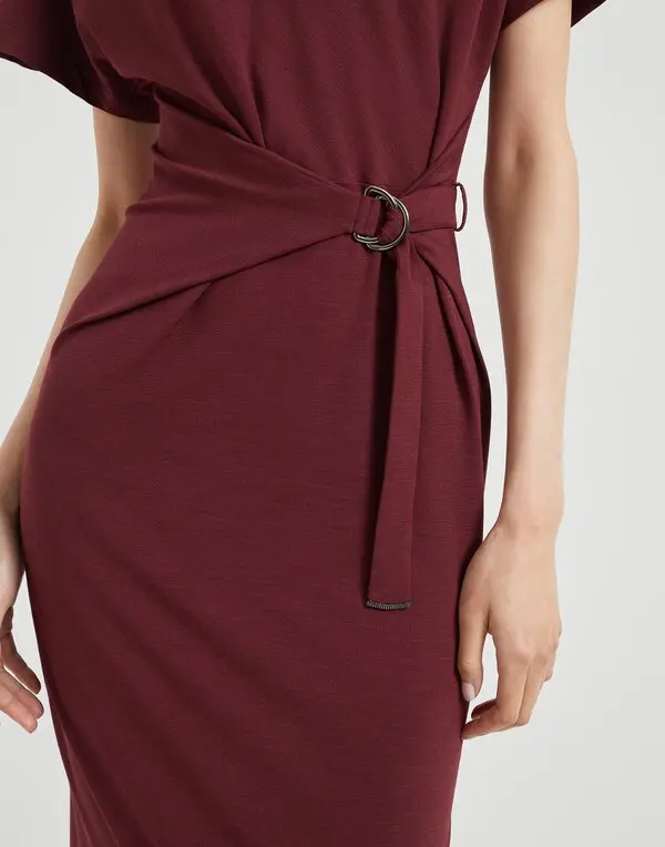 Brunello Cucinelli Belted Midi Dress - Red
