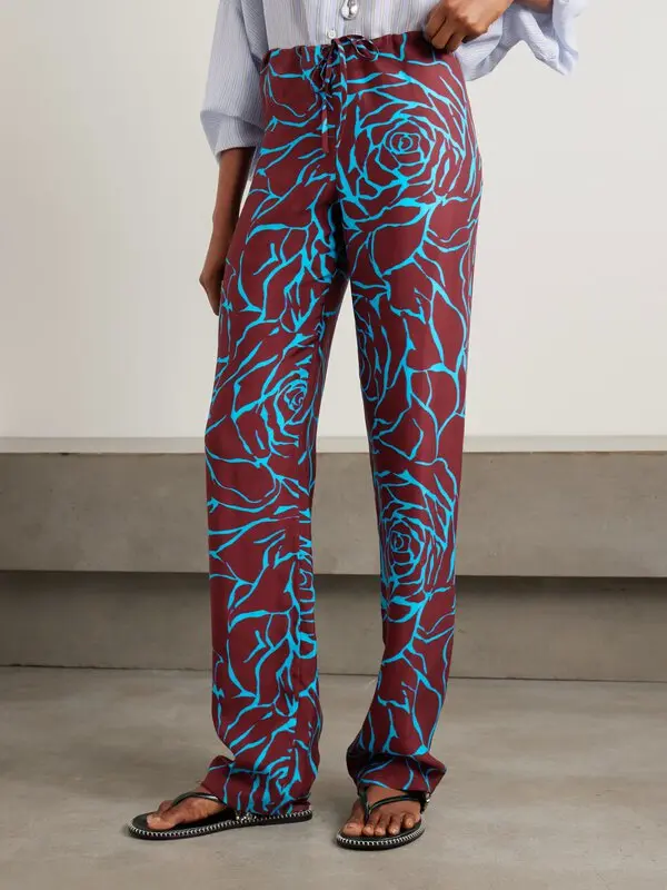 Dries Van Noten Archive Rose Printed Pants