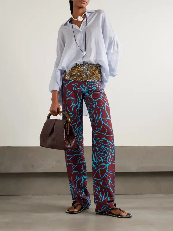 Dries Van Noten Archive Rose Printed Pants
