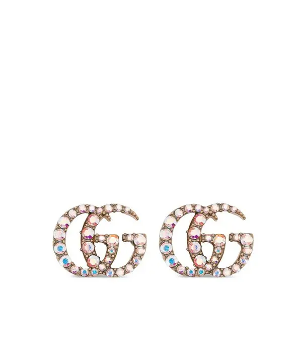 Gucci Gg Marmont Crystal Earrings - Ancient Gold