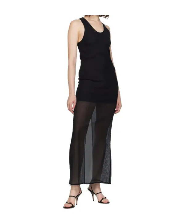 TOTEME Sheer Hem Round Neck Dress