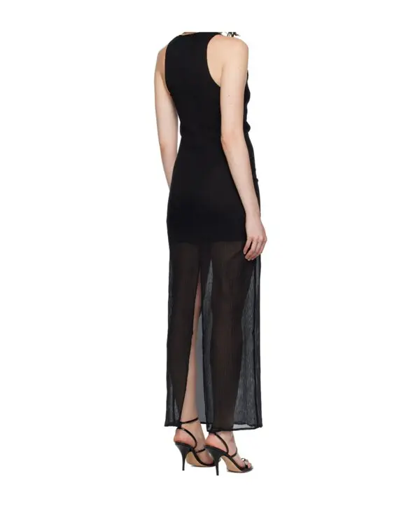 TOTEME Sheer Hem Round Neck Dress