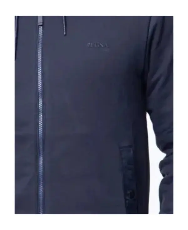 Zegna Logo Casual Zip-up Hooded Jacket