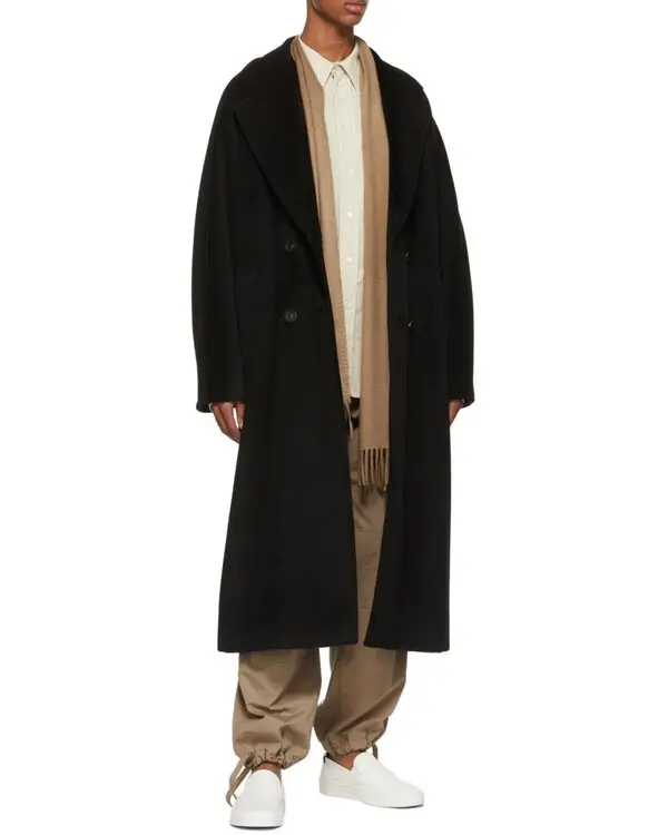 Max Mara Madame Double-breasted Belted Coat - Black