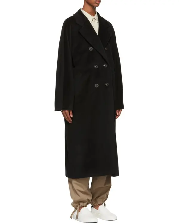 Max Mara Madame Double-breasted Belted Coat - Black