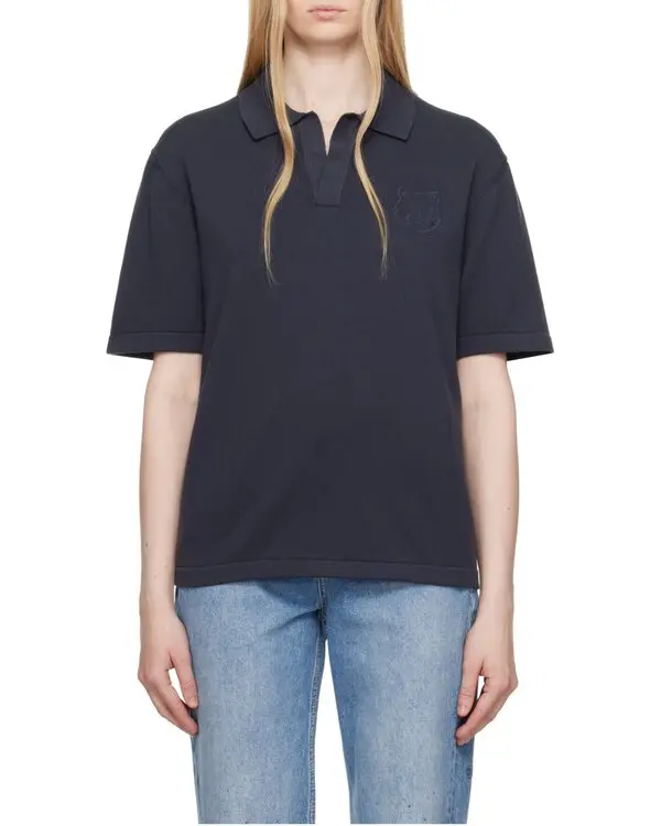 Maison Kitsuné Bold Fox Head Knit Polo Shirt