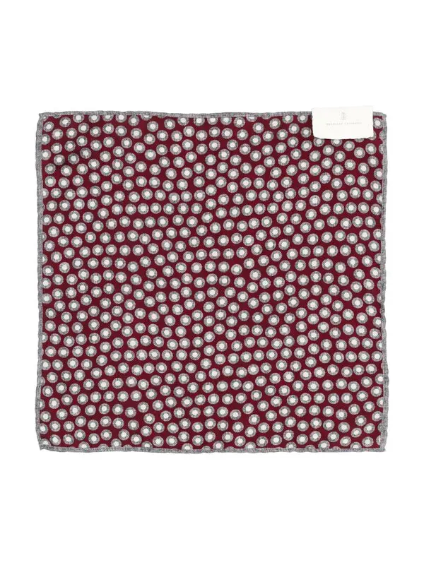 Brunello Cucinelli Polka Dot Pocket Square - Gray