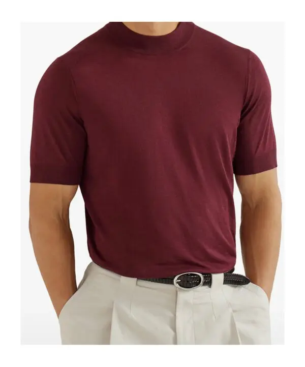 Brunello Cucinelli Mock-neck Knit T-shirt