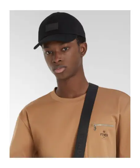 Fendi Logo Patch Baseball Cap - Black