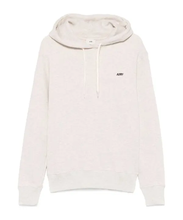 AUTRY Logo Embroidered Drawstring Hoodie - Grey