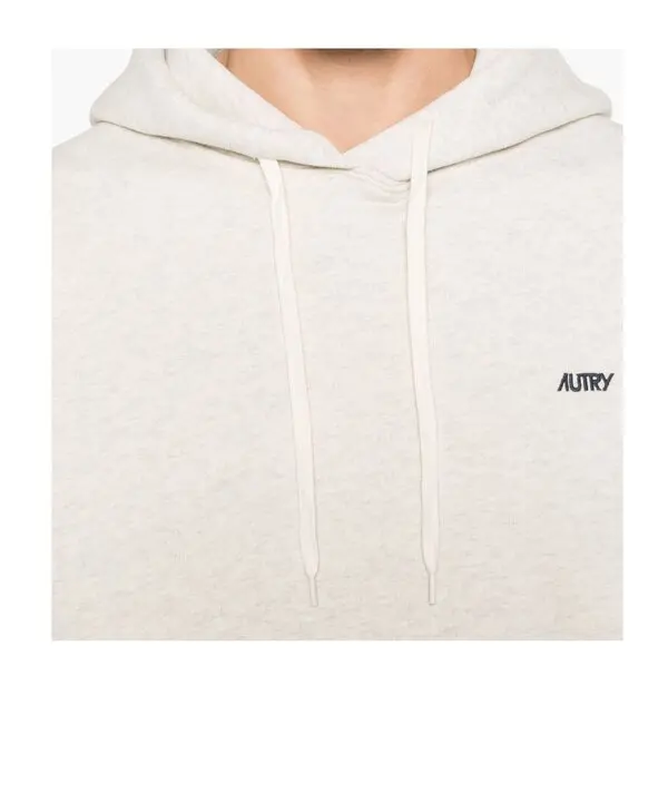 AUTRY Logo Embroidered Drawstring Hoodie - Grey
