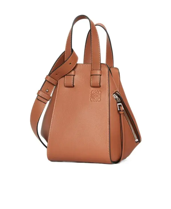 Loewe Hammock Logo Embossed Shoulder Bag - Tan