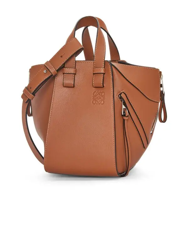 Loewe Hammock Logo Embossed Shoulder Bag - Tan