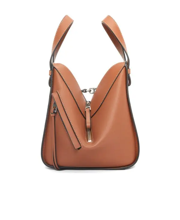 Loewe Hammock Logo Embossed Shoulder Bag - Tan