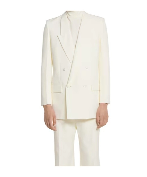 Gucci Double-breasted Peak Lapel Technical Panama Jacket