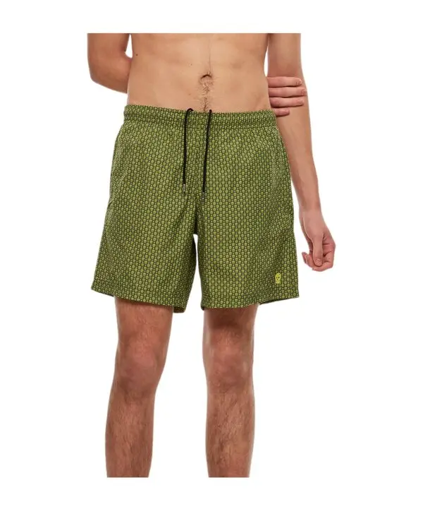 Alexander McQueen Spotted Skull Print Swim Shorts - Green