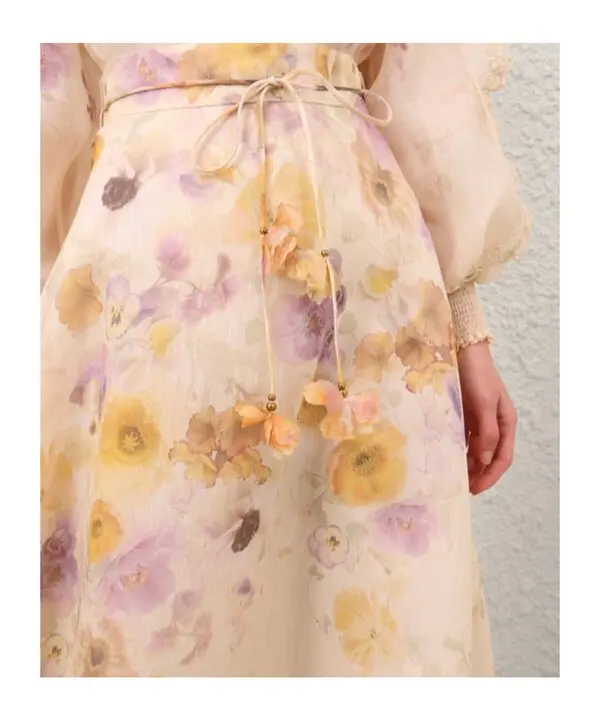 Zimmermann Memento Embroidered Midi Skirt