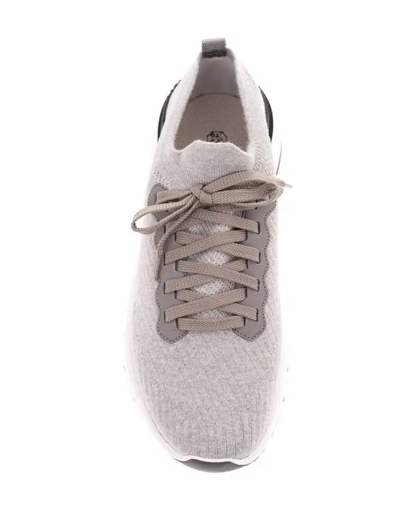 Brunello Cucinelli Knitted Lace-up Sneakers - Grey
