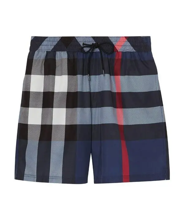 Burberry Checkered Swim Shorts - Black