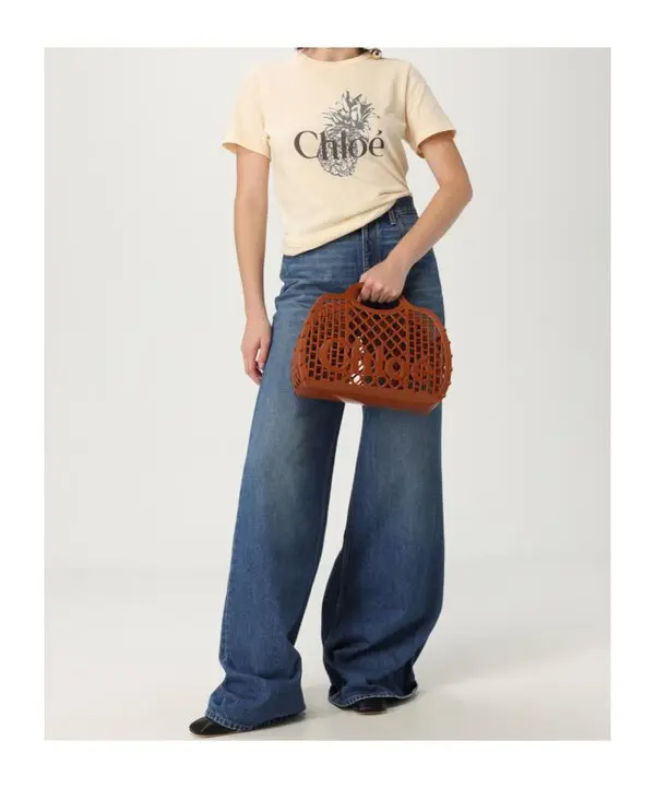 Chloé Logo Patch Flared Jeans - Mid Denim
