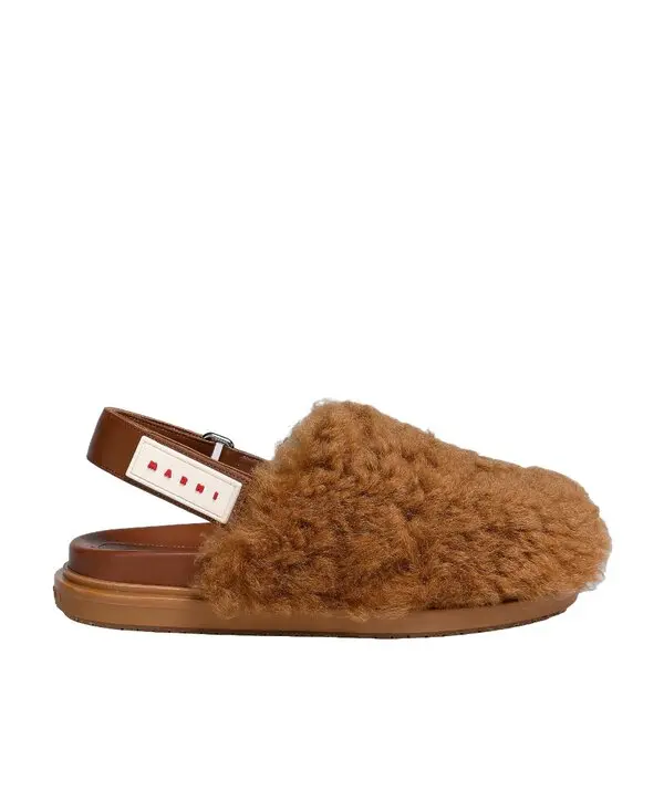 Marni Logo Patch Slingback Sandals