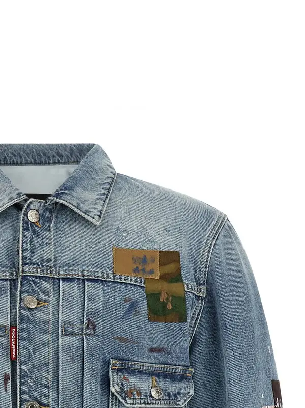 Dsquared2 Rebel Patchwork Denim Jacket