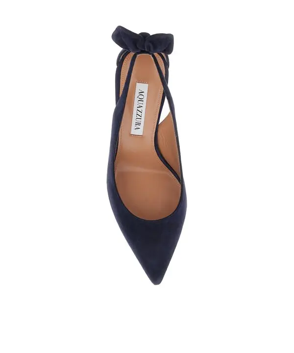 AQUAZZURA Bow Tie Pointed-toe Pumps - Blue