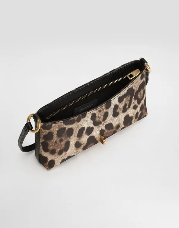 Dolce & Gabbana Leopard-printed Lock Shoulder Bag - Black