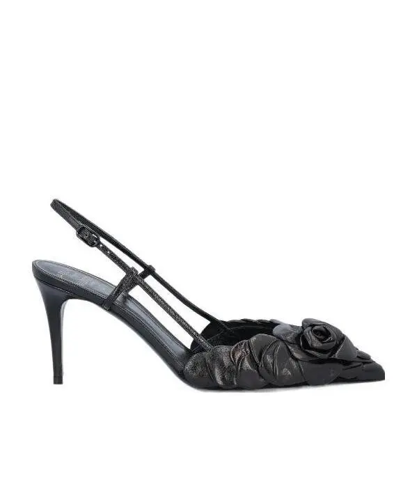 Valentino Garavani Atelier Floral Embellished Slingback Pumps - Black