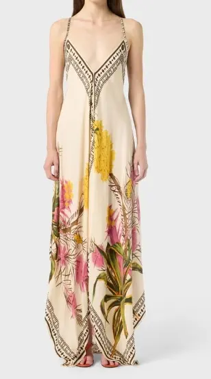 Blumarine Long Printed Twill Dress