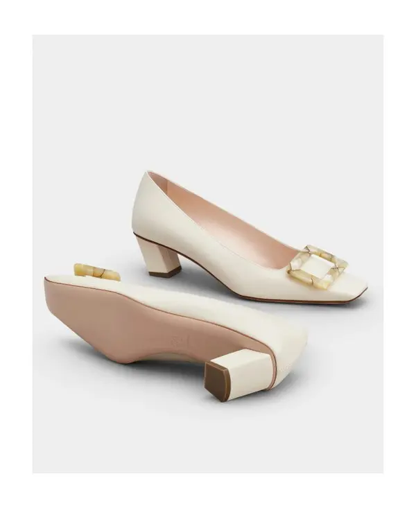 ROGER VIVIER Belle Vivier High Heel Pumps - Cream