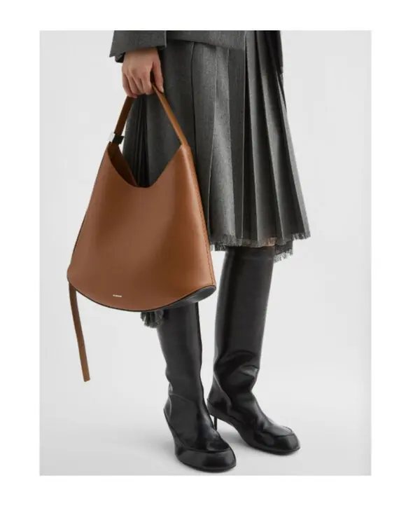 JIL SANDER Eldorado Medium Shoulder Bag - Hazelnut Color